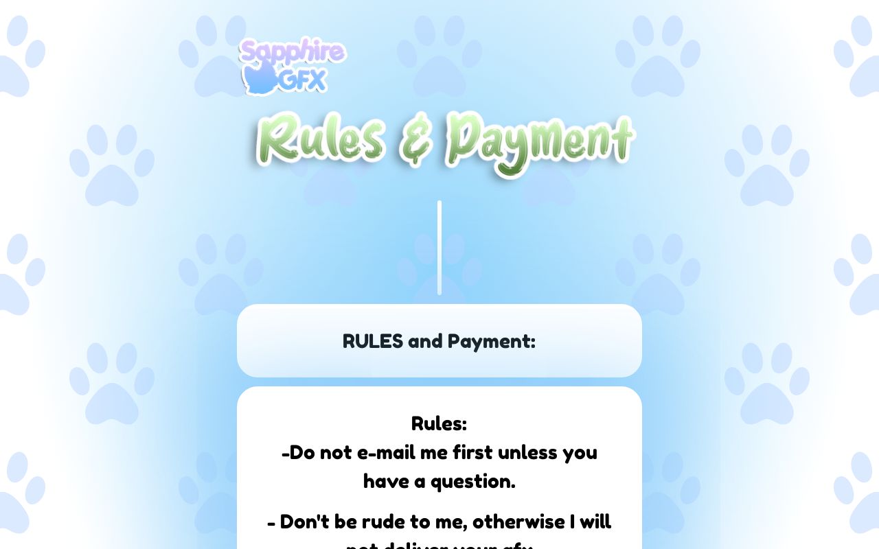 Sapphire's GFX Rules & Payment